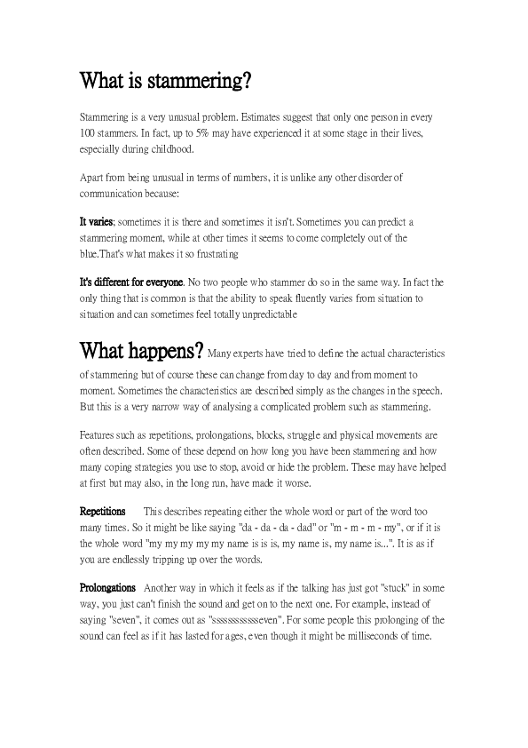(DOC) What is stammering?