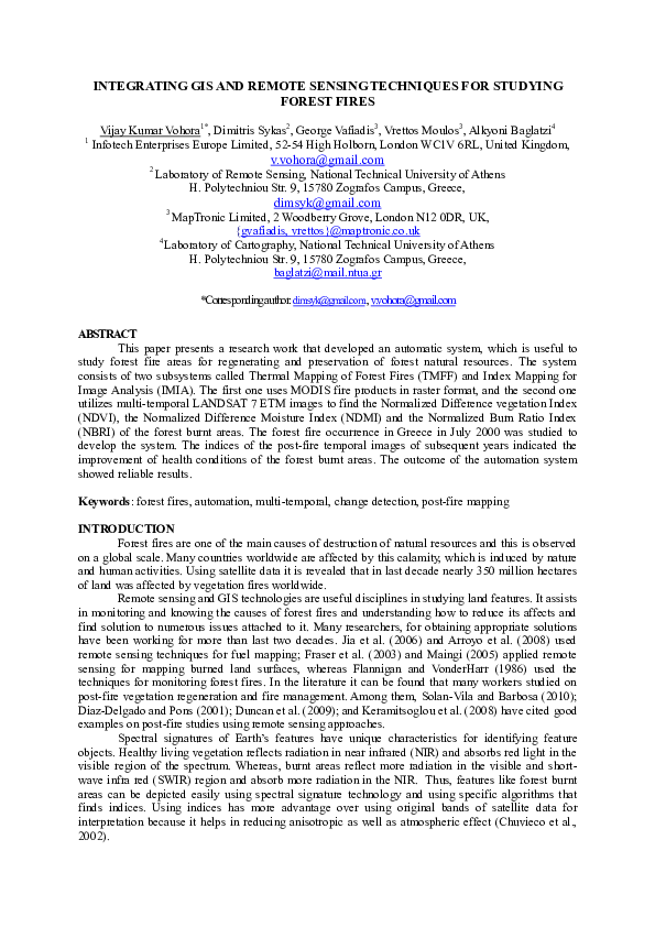 (PDF) Integrating GIS and remote sensing techniques for studying forest ... (PDF) Integrating GIS and remote sensing techniques for studying forest ...