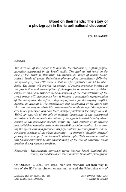 (PDF) Lynch in Ramallah: A Photographic Narrative in Israel