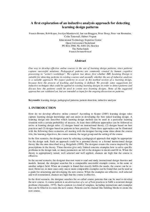 (PDF) A first exploration of an inductive analysis approach for ...