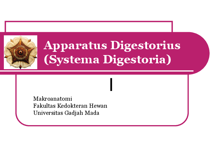 (PDF) Apparatus Digestorius (Systema Digestoria)