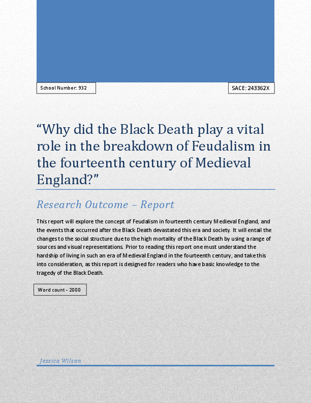 (PDF) The Black Death resulting in the breakdown of Feudalism, Medieval ...