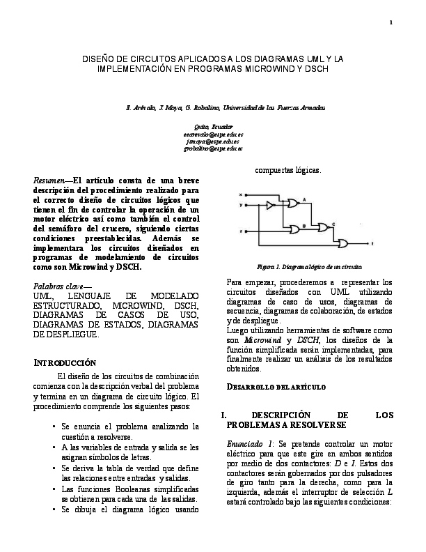 (PDF) DISEÑO DE CIRCUITOS APLICADOS A LOS DIAGRAMAS UML Y LA ...