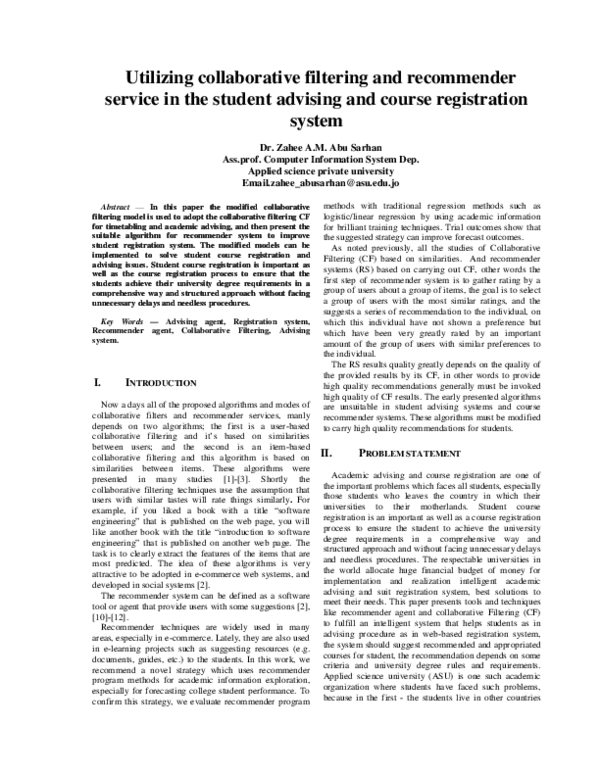 (PDF) Utilizing collaborative filtering and recommender service in the ...