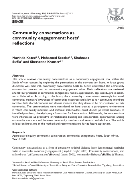 (PDF) Kotzé, M., Seedat, M., Suffla, S., & Kramer, S. (2013). Community ...