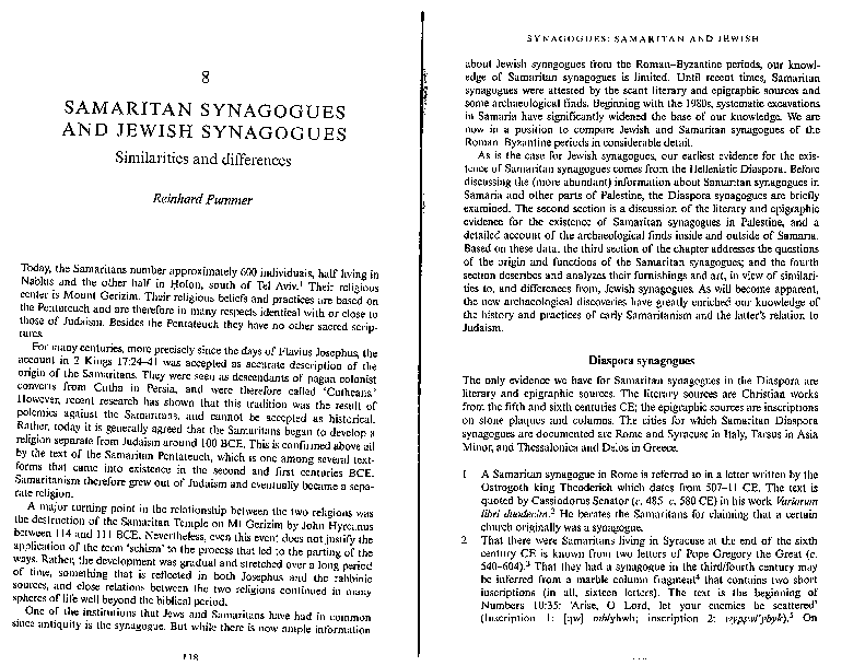 (PDF) Samaritan Synagoguges and Jewish Synagogues: Similarities and ...
