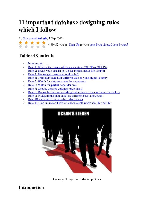 (DOC) 11 Essential Rules for Database Design