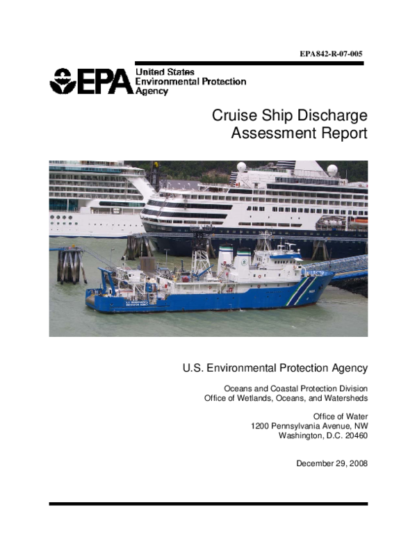 (PDF) Cruise Ship Discharge Assessment Report