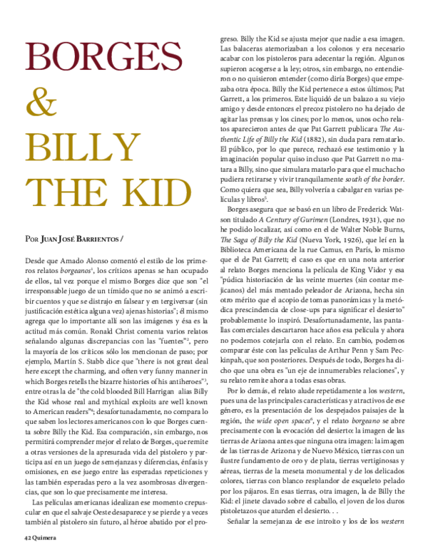 (PDF) Borges y Billy the Kid