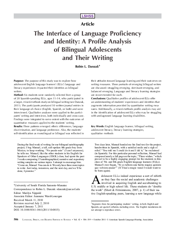 (PDF) The interface of language proficiency and identity: A profile ...