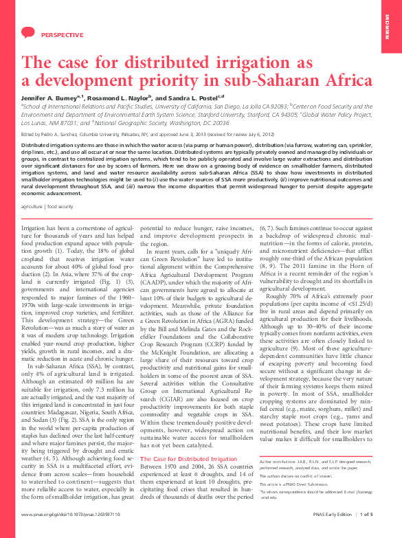 (PDF) The case for distributed irrigation as a development priority in ...