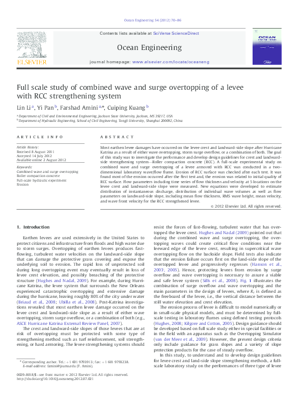 (PDF) Full scale study of combined wave and surge overtopping of a ...