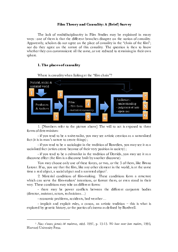 (PDF) Film Theory and Causality: A (Brief) Survey