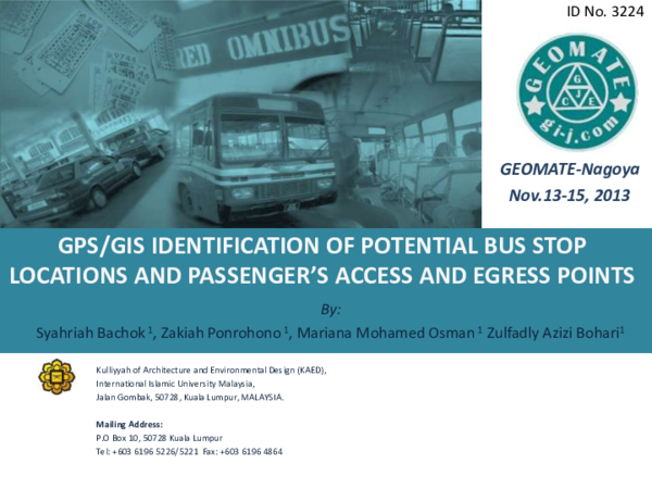(PDF) Slide: GPS/GIS IDENTIFICATION OF POTENTIAL BUS STOP LOCATIONS AND ...
