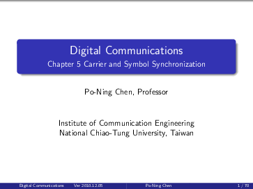 (PDF) Digital Communications Chapter 5 Carrier and Symbol Synchronization
