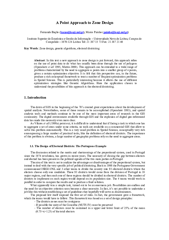 (PDF) A Point Approach to Zone Design