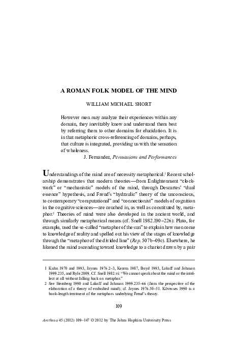 (PDF) A Roman Folk Model of the Mind