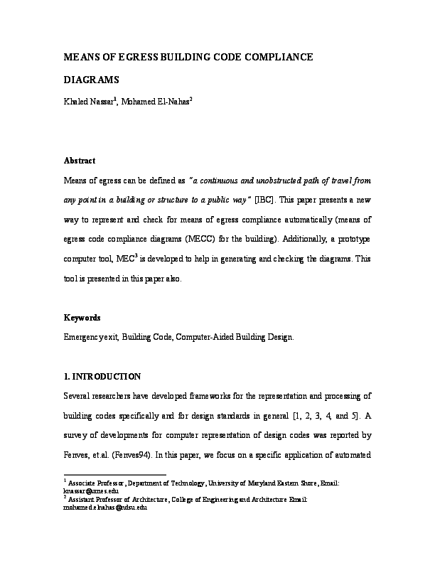 (PDF) MEANS OF EGRESS BUILDING CODE COMPLIANCE DIAGRAMS