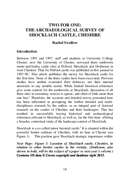 'Two for One: The Archaeological Survey of Shocklach Castle, Cheshire ...