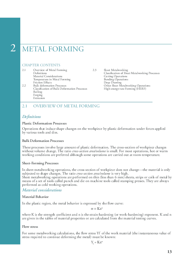 (PDF) METAL FORMING