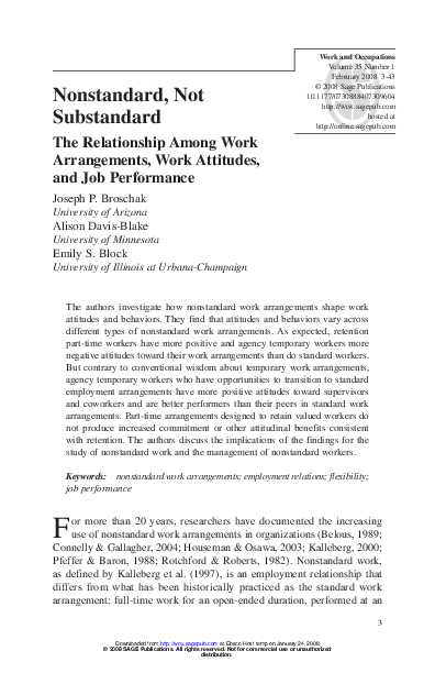 (PDF) Nonstandard, Not Substandard: The Relationship Among Work ...
