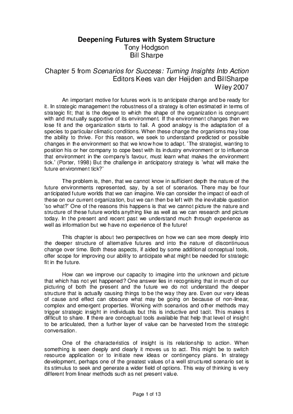 (PDF) Deepening Futures with System Structure