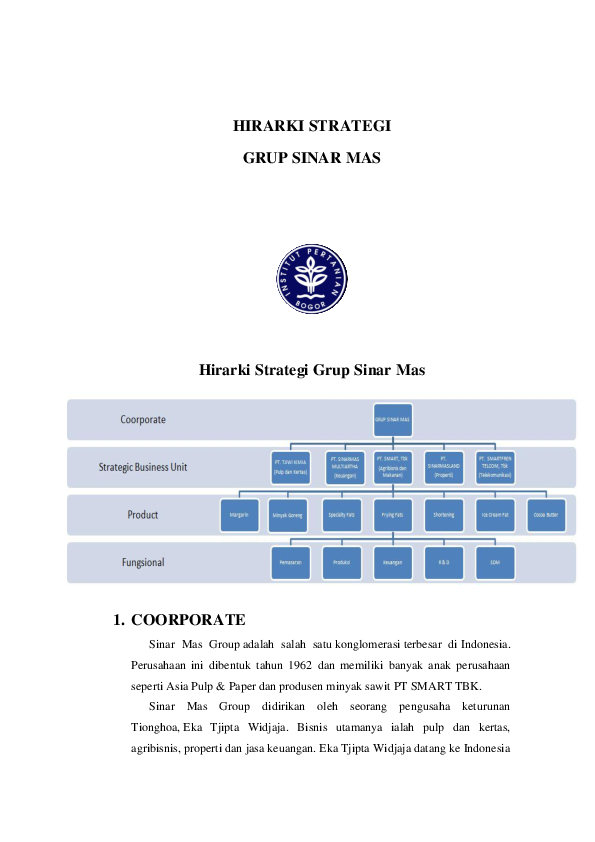 (DOC) HIRARKI STRATEGI GRUP SINAR MAS