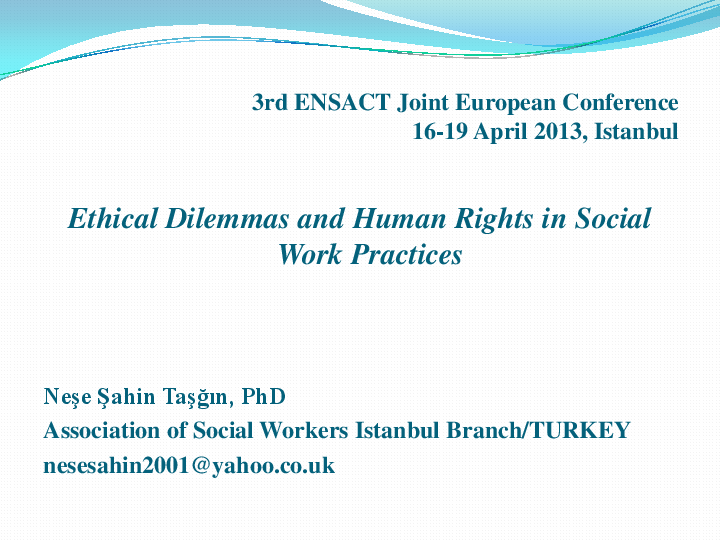 (PPT) Ethical dilemmas and human rights in social work practices