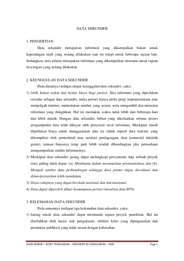 (PDF) DATA SEKUNDER