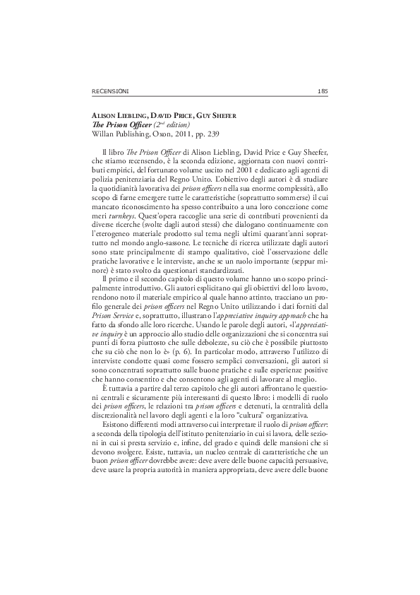 (PDF) Alison Liebling, David Price, Guy Shefer - The Prison Officer