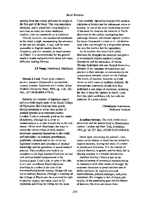 (PDF) review of Jonathan Sawday, The body emblazoned: dissection and ...