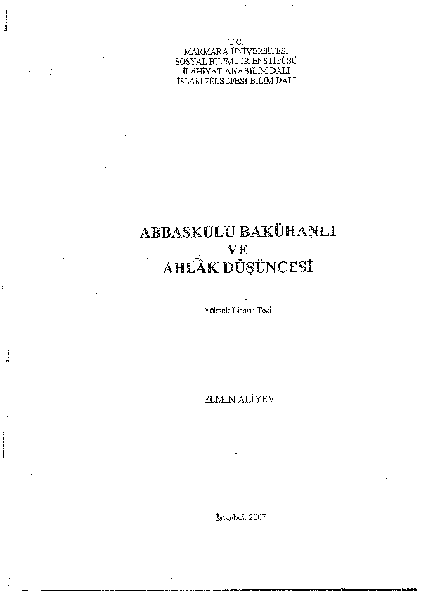 (PDF) Abbaskulu Bakühanlı ve Ahlak Düşüncesi (Elmin Aliyev'in Yüksek ...