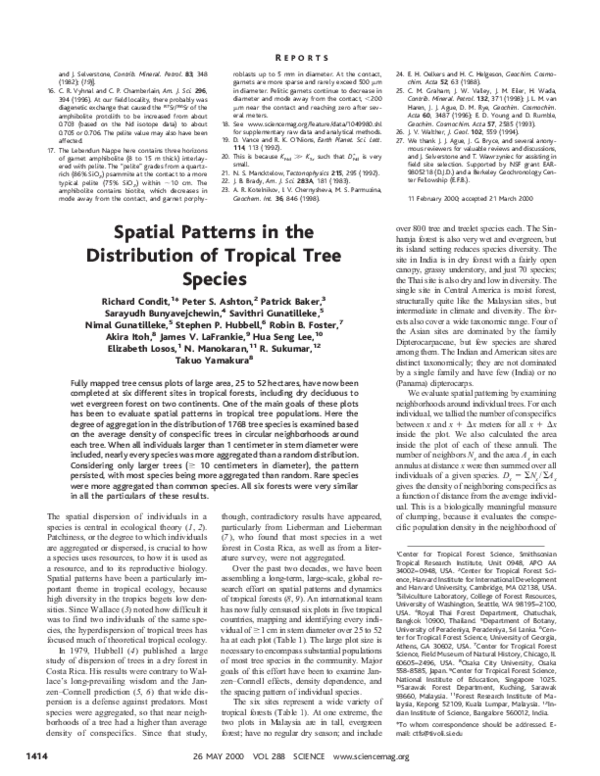 (PDF) Spatial Patterns in the Distribution of Tropical Tree Species