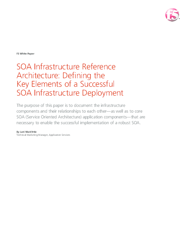 (PDF) SOA Infrastructure Reference Architecture: Defining the Key ...