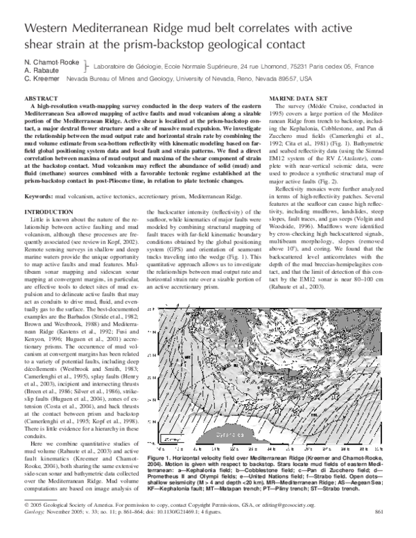 (PDF) Western Mediterranean Ridge mud belt correlates with active shear ...
