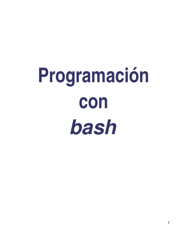 (PDF) Programación con bash