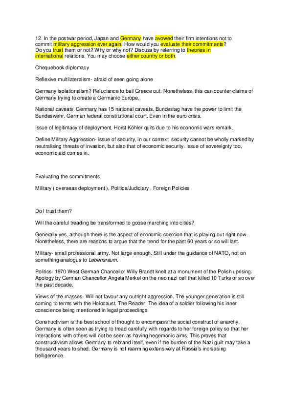 (DOC) Pol Sci essay plan