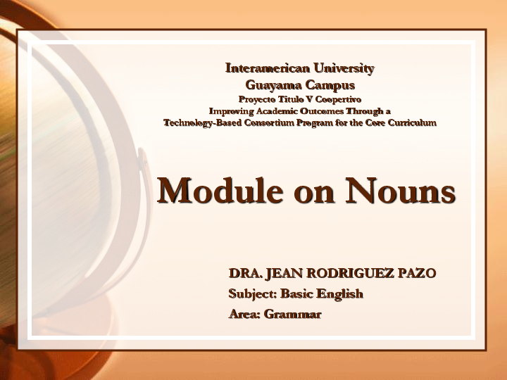 (PPT) Module nouns