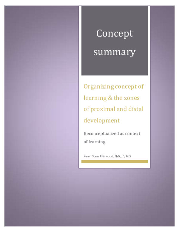 (PDF) Concept Summary: Organizing circumstance of learning and the ...