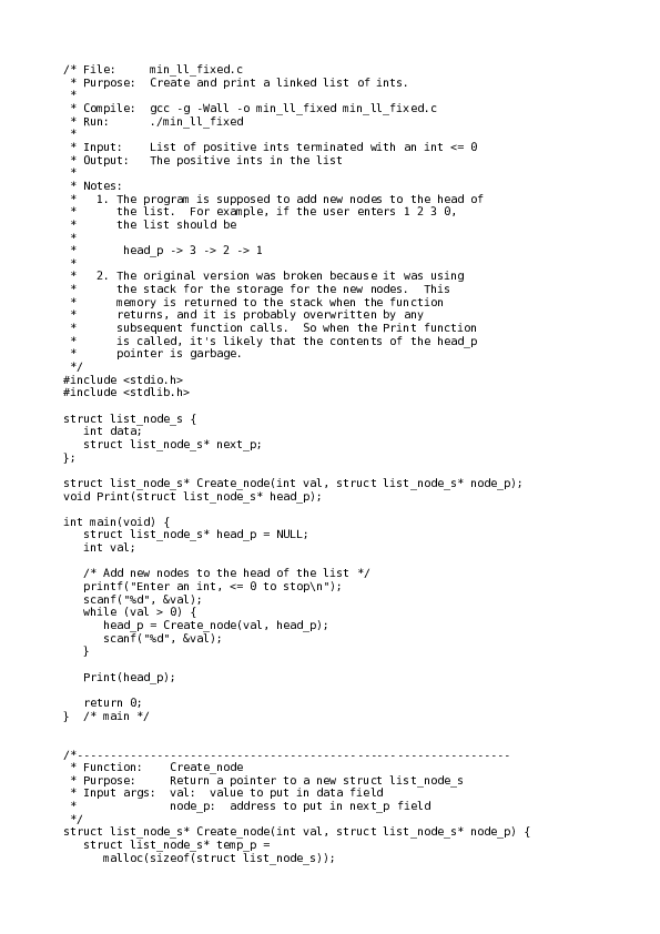 storage of pointer in c