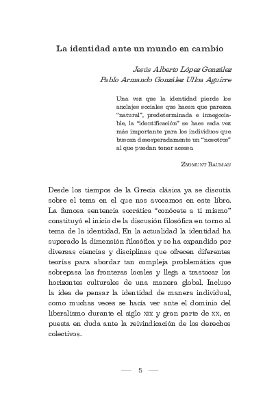 (PDF) (2012) “Introducción. La identidad ante un mundo en cambio” en coautoría con Jesús Alberto ...