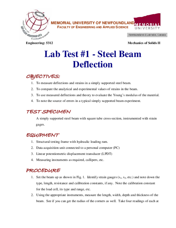 (PDF) MEMORIAL UNIVERSITY OF NEWFOUNDLAND FACULTY OF ENGINEERING AND ...