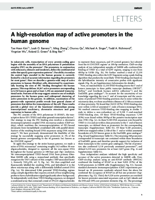 (PDF) A high-resolution map of active promoters in the human genome