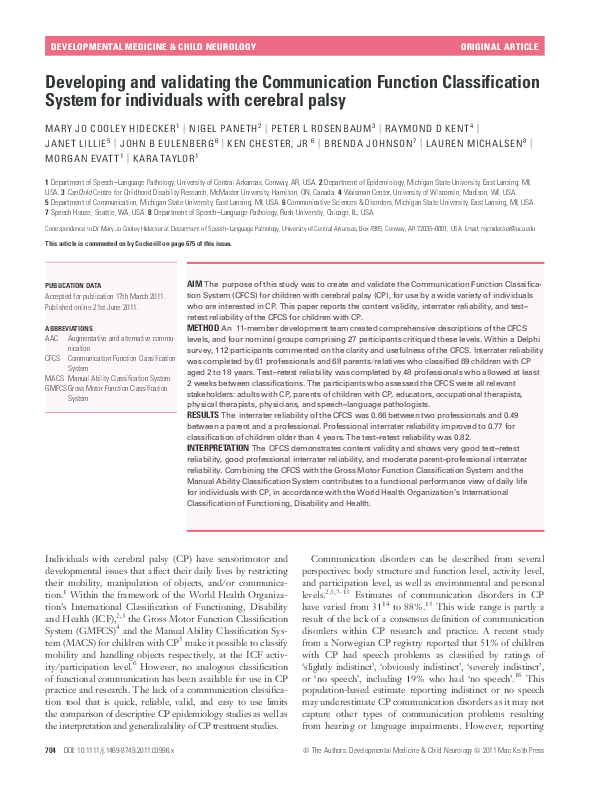 (PDF) Developing and validating the Communication Function ...