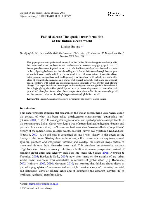 (PDF) Folded Ocean: The spatial transformation of the Indian Ocean world