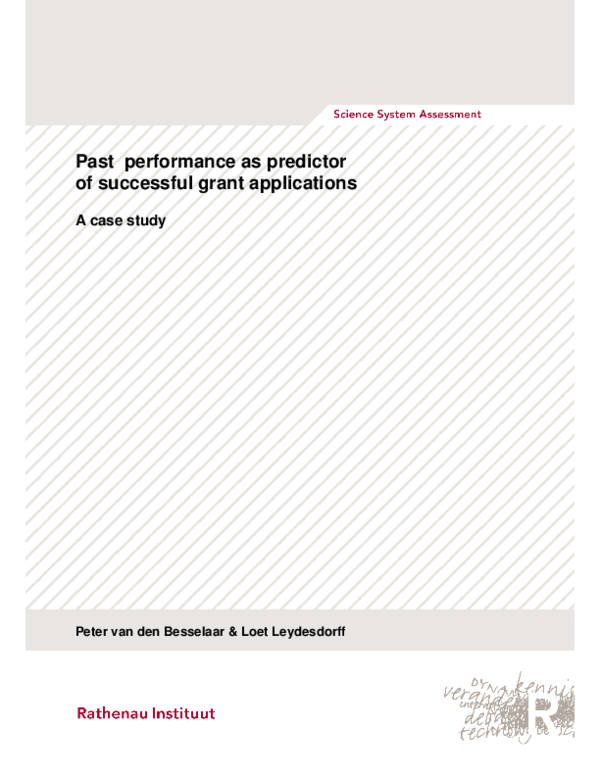 (PDF) Past performance as predictor of successful grant applications: A ...