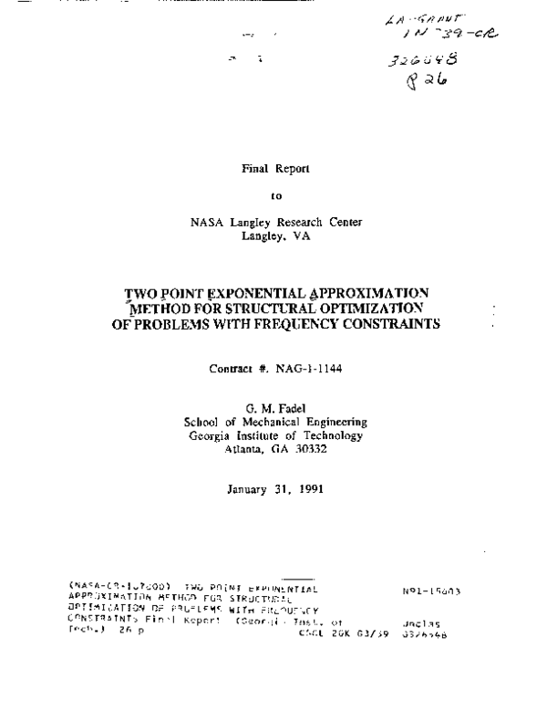 Pdf Two Point Exponential Approximation Method For Structural