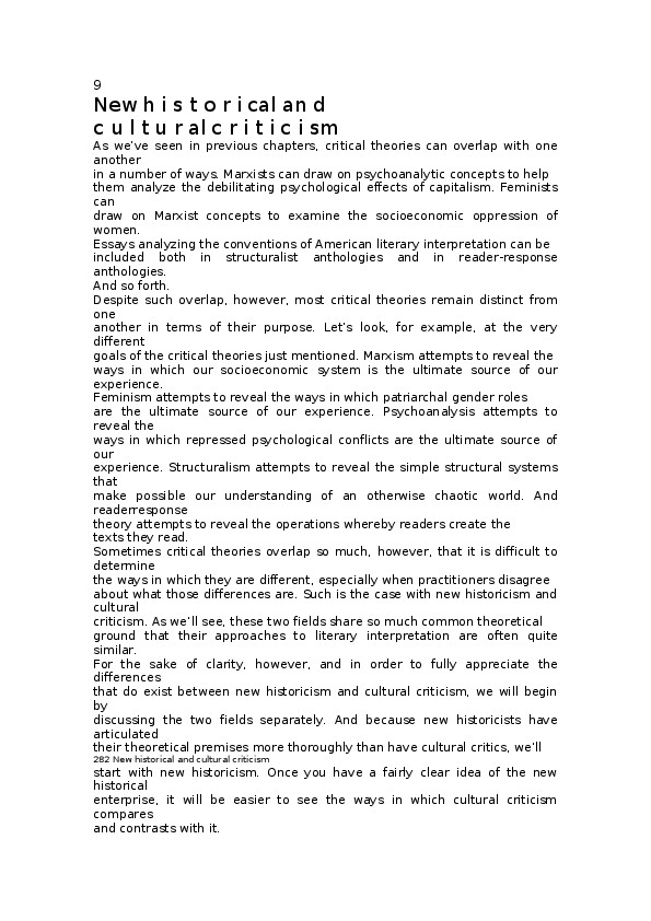 (DOC) New Historical and cultural criticism