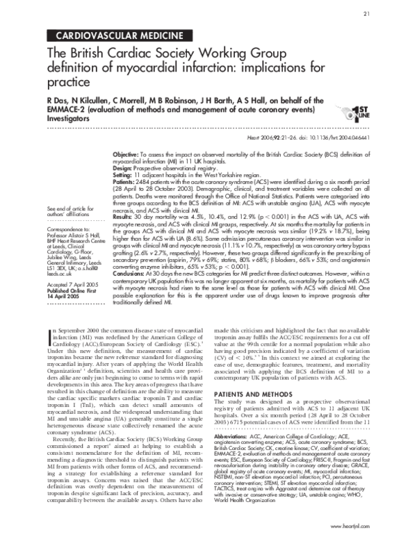 (PDF) The British Cardiac Society Working Group Definition of ...