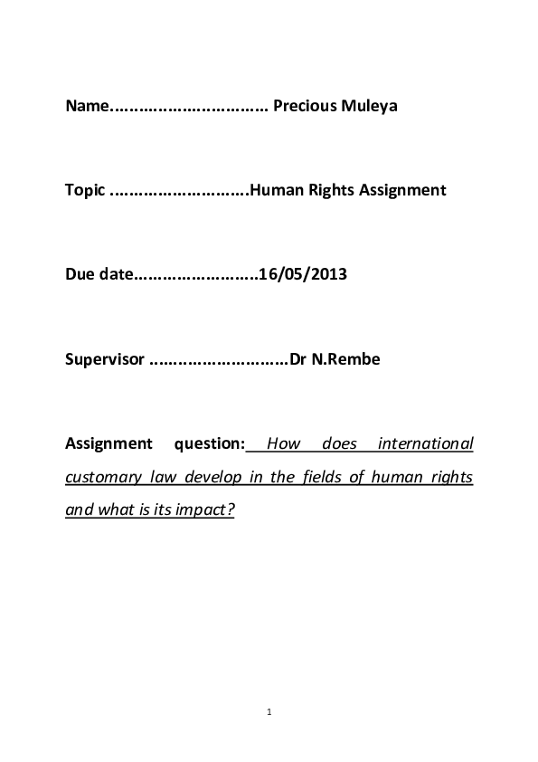 (DOC) HUMAN RIGHTS DOCUMENT